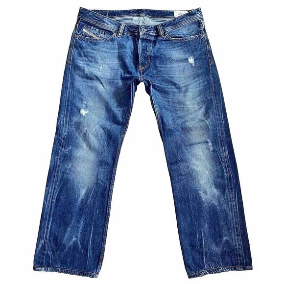 Diesel | Jeans | Diesel Industry Mens Viker Distressed Blue Jeans Denim ...